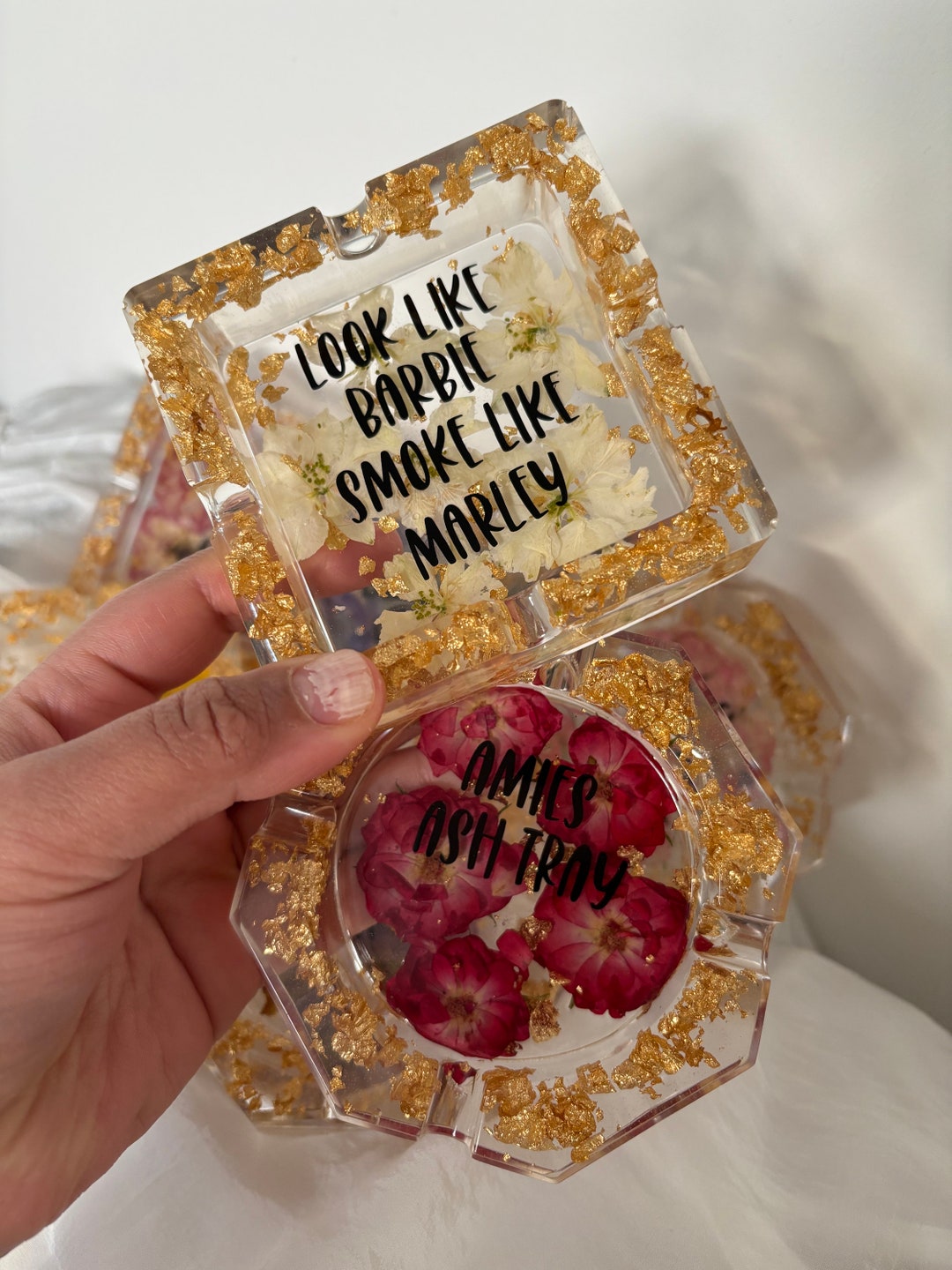 Personalised Pressed Flower Ash Tray - Etsy