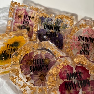 Personalised Pressed Flower Ash Tray - Etsy