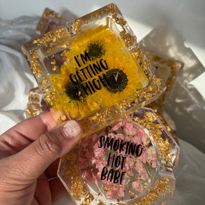 Personalised Pressed Flower Ash Tray - Etsy