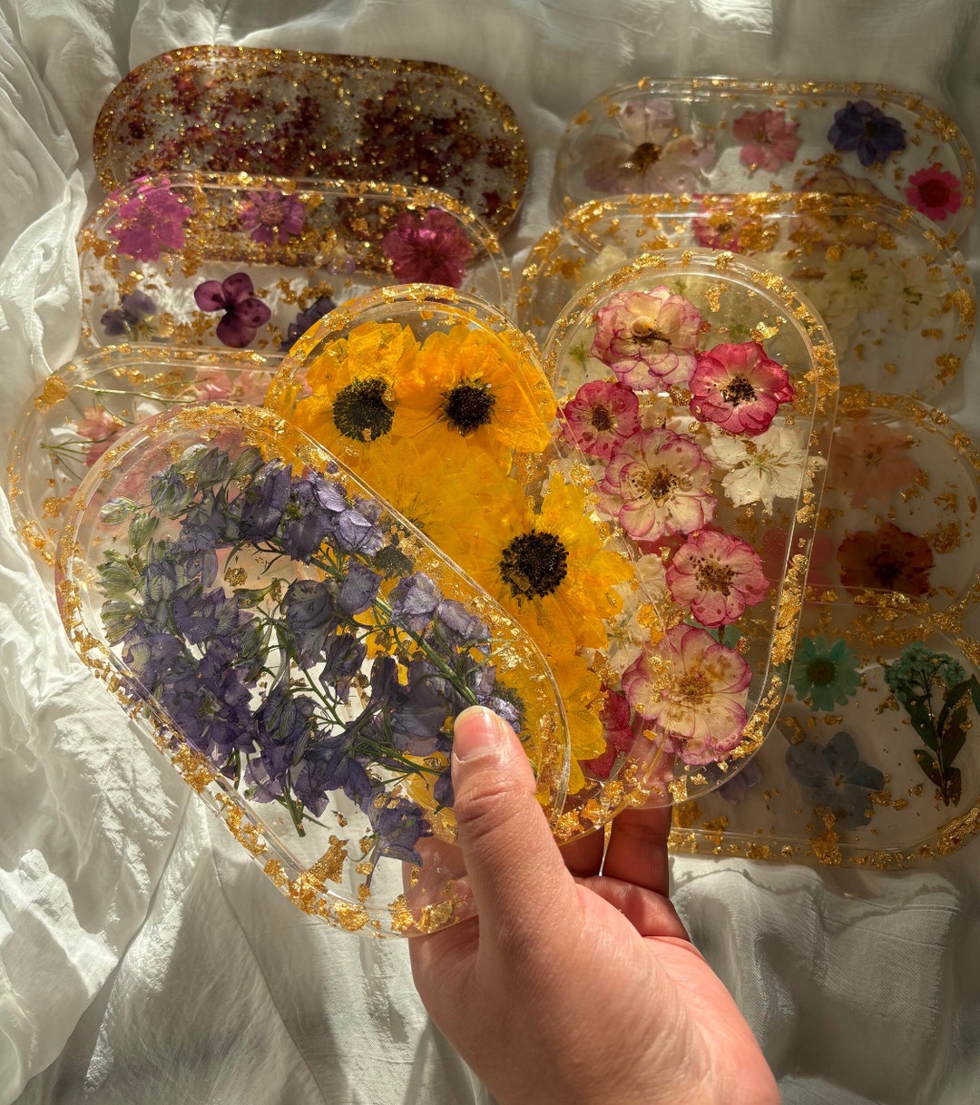 Floral Resin Tray | Trinket Dish | Soap Dish | Floral Tray | Jewellery ...