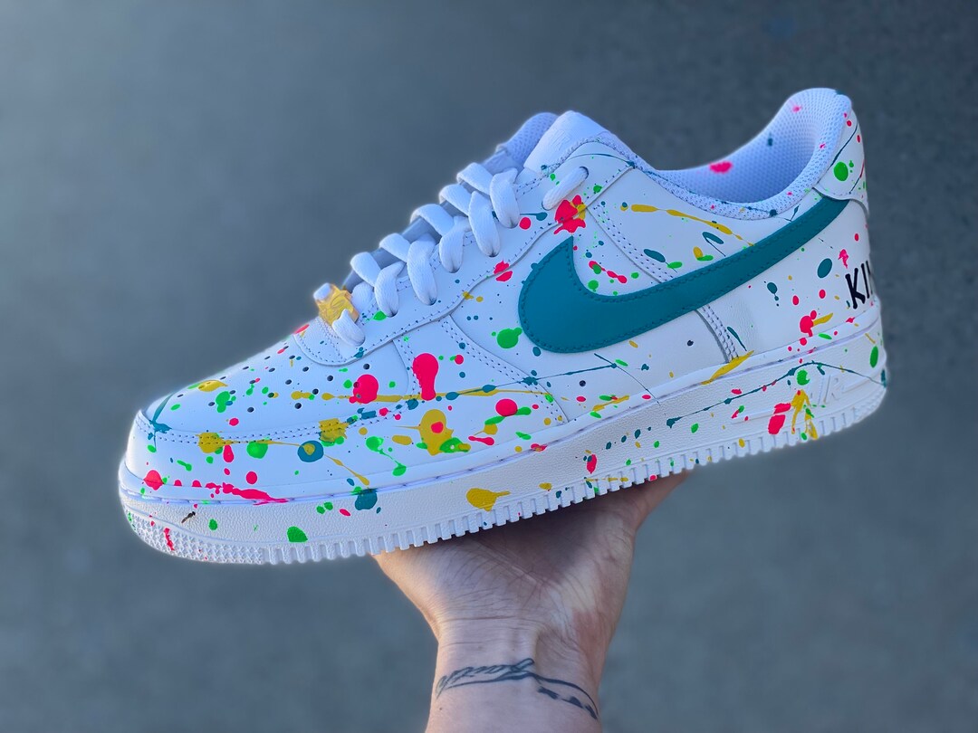 Multi Color Paint Splatter Air Force 1 Lows - Etsy