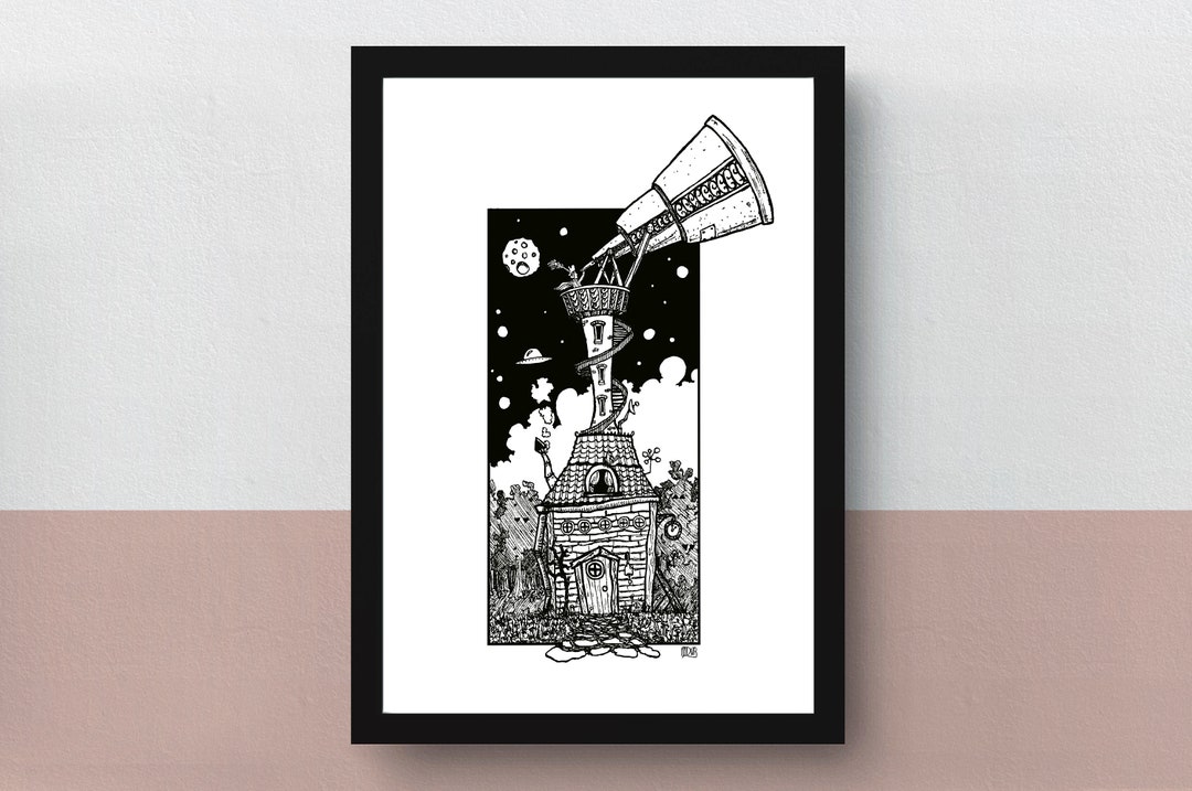 The Stargazer | A5 or A4 Print | Imaginative Artwork | Original ...