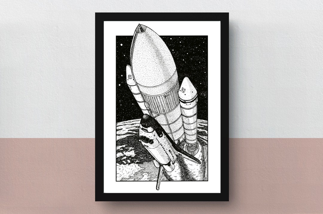 Space Shuttle Discovery | A5 or A4 Print | A3 Poster | Artwork ...