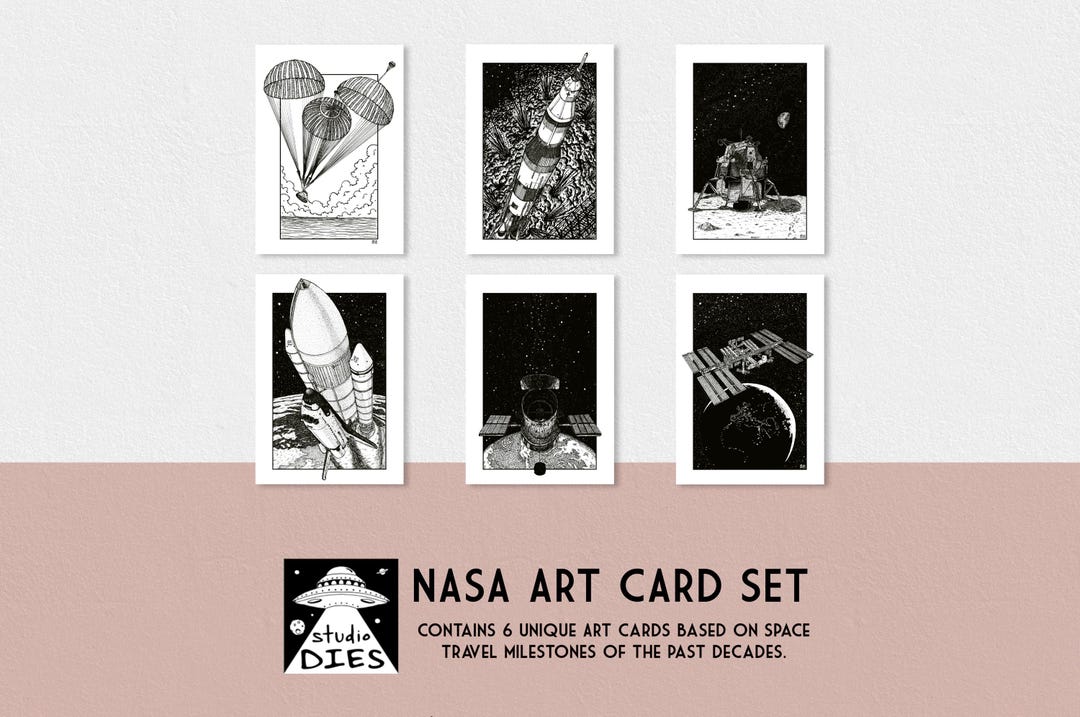 NASA Card Set | A6 Cards | Saturn V | Lunar Lander | Space Shuttle ...
