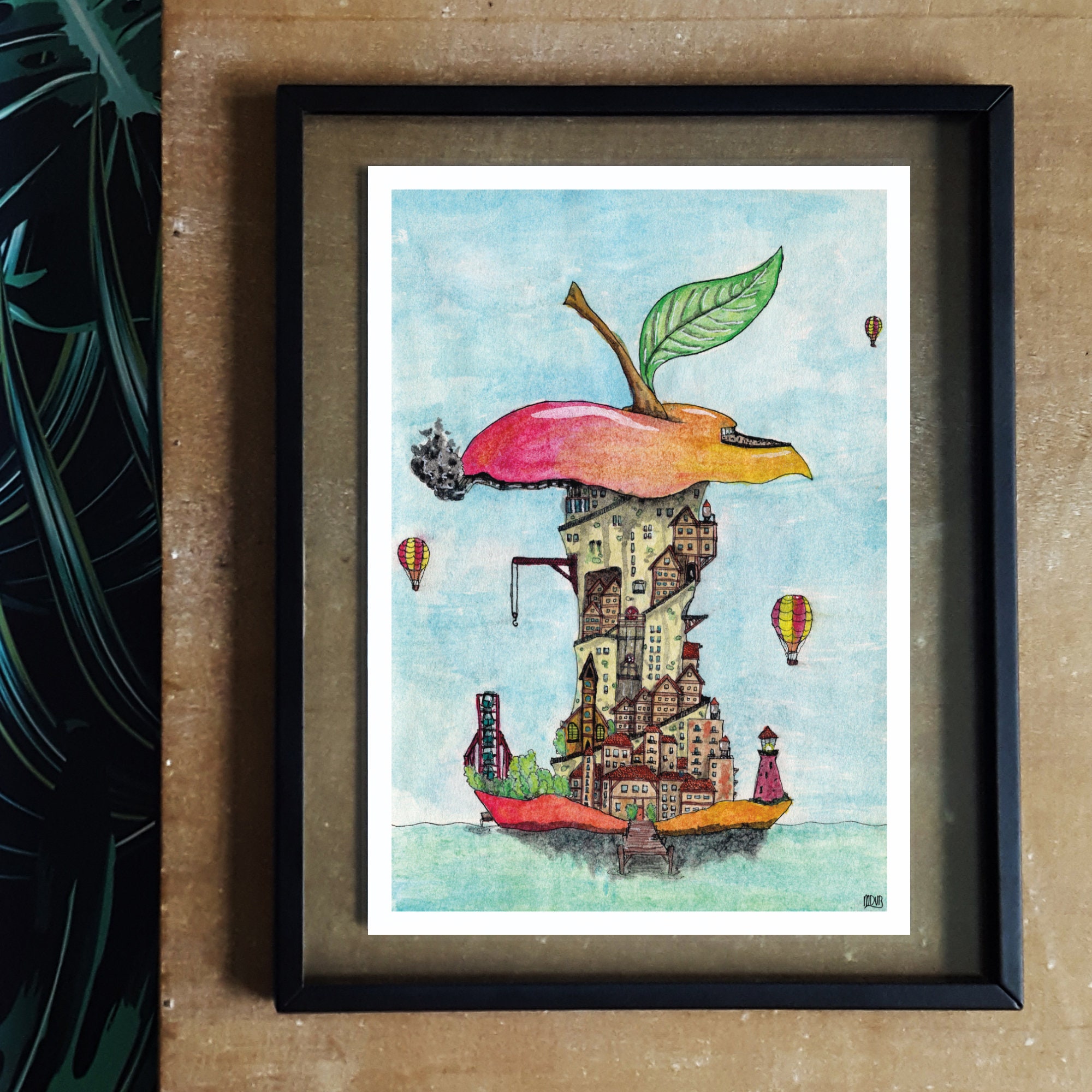 Apple Town | A5, A4, A3 Print | Imaginative Artwork | Original ...