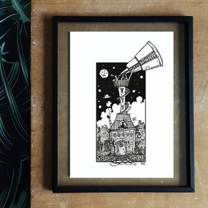 The Stargazer | A5 or A4 Print | Imaginative Artwork | Original ...