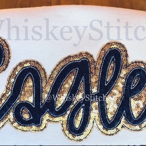 EAGLES SWEATSHIRT Sparkly Glitter Sequin Embroidered Appliqué, Sparkly Game Day, Sports Mom, Fan ...