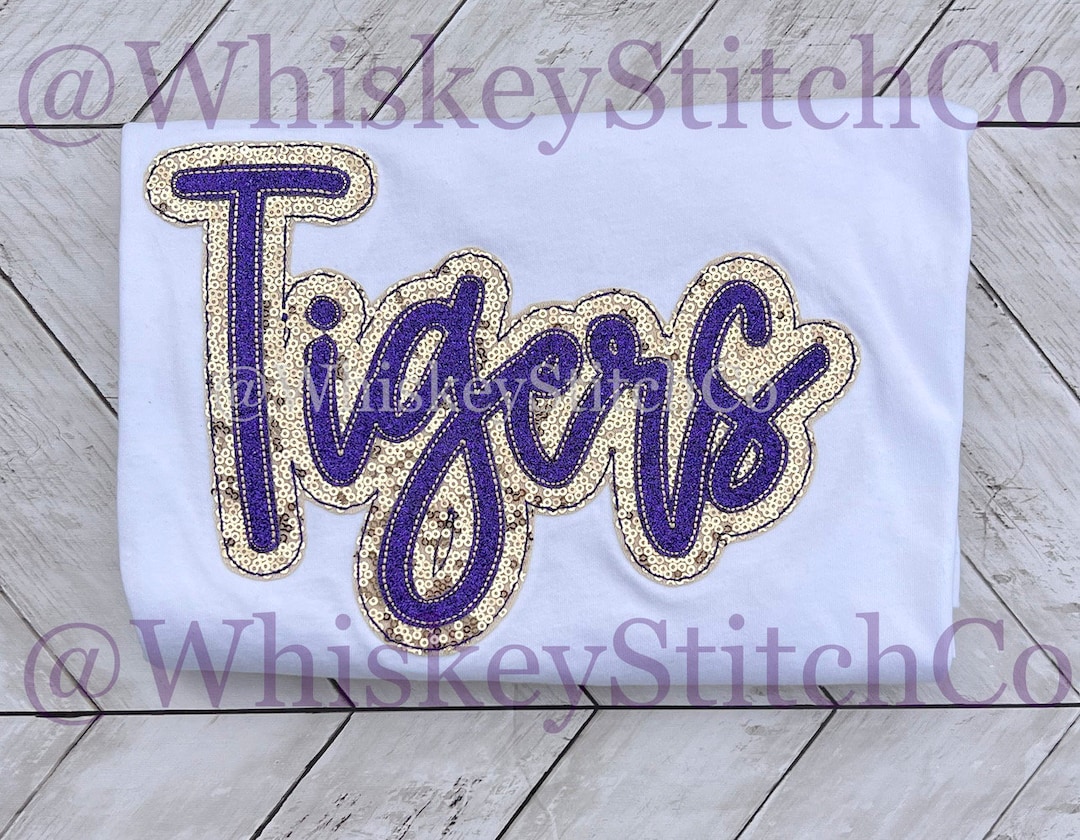 TIGERS SWEATSHIRT Sparkly, Glitter, Sequin, Applique, Embroidered ...