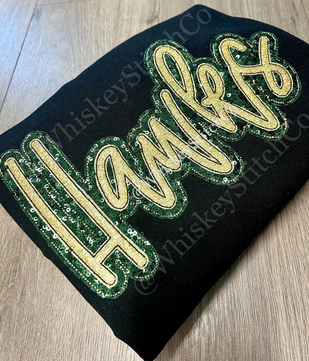 HAWKS SHORT SLEEVE T-shirt Sparkly Glitter Sequin Applique, Embroidered, Gameday, Sportswear ...