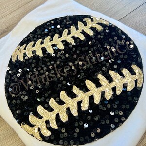 BASEBALL SOFTBALL Sparkly Glitter Sequin Applique Embroidered, Gameday ...
