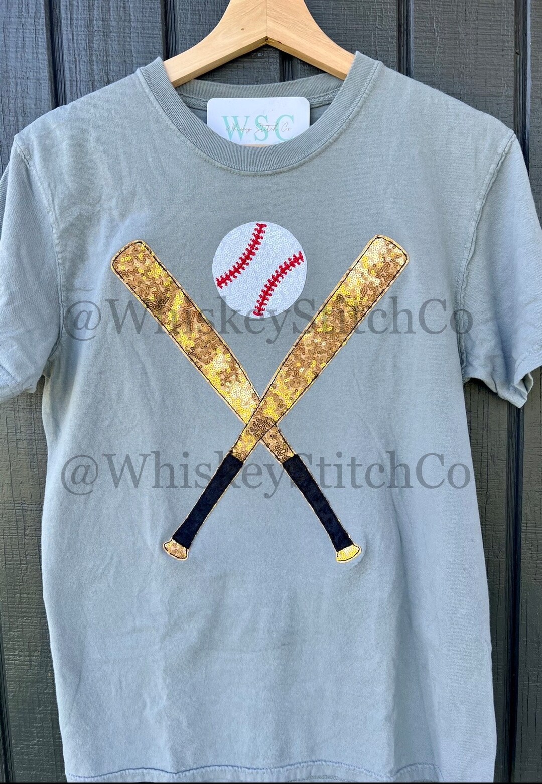 BASEBALL SOFTBALL Sparkly Glitter Sequin Applique Embroidered, Gameday, School Spirit, T-shirt ...