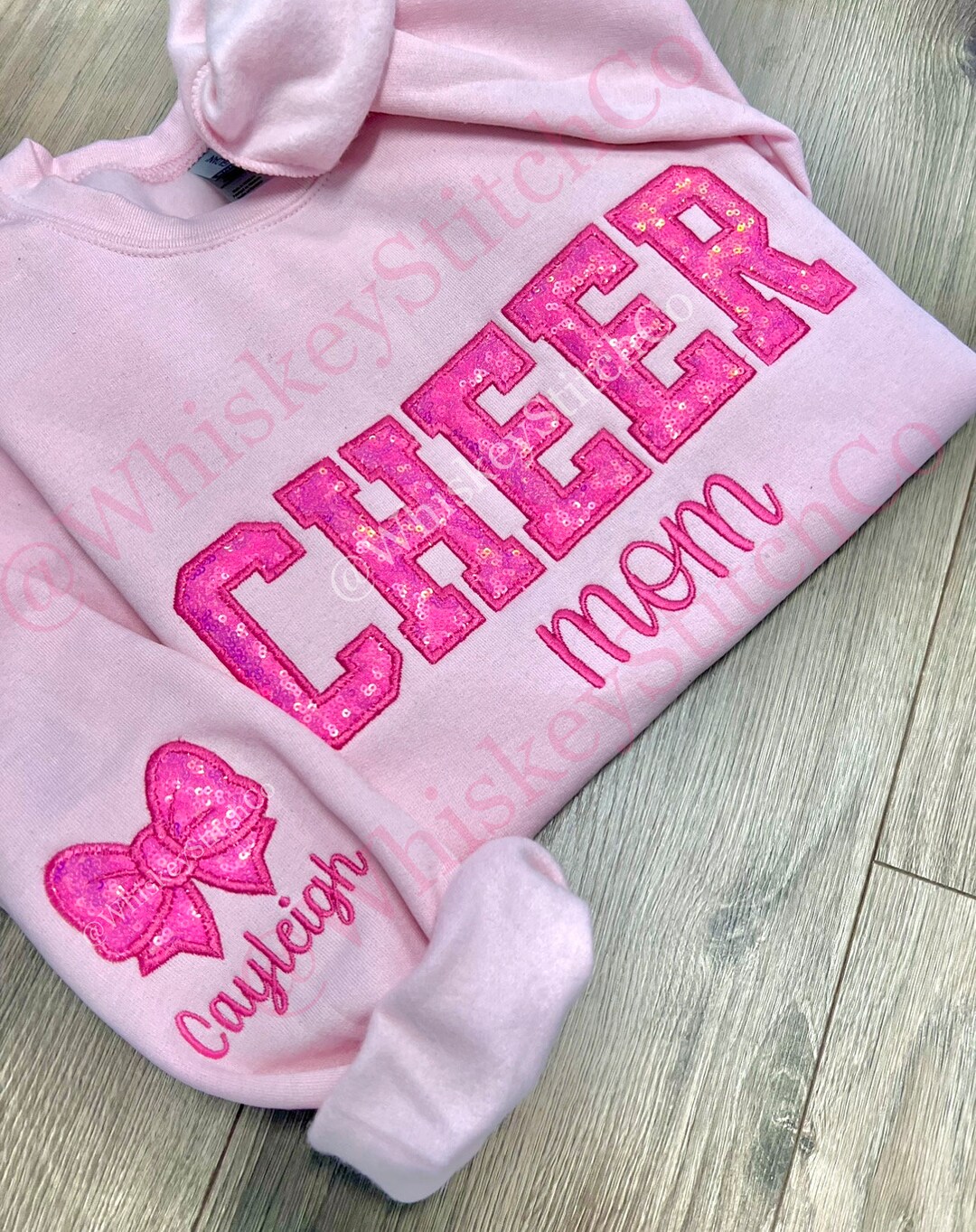 Cheer Mom SWEATSHIRT Sparkly Glitter Sequin Applique, Embroidered ...