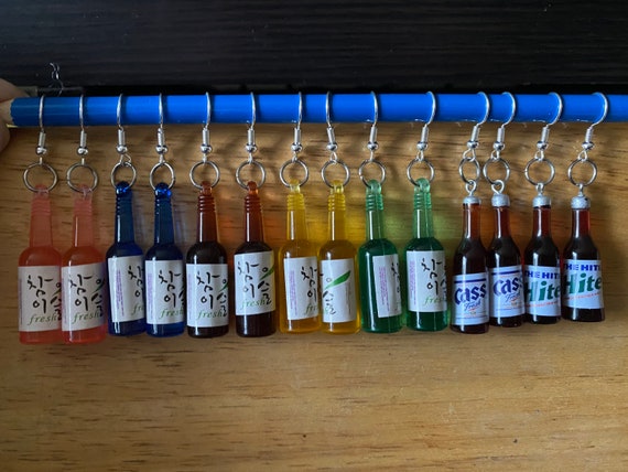 Soju and Cass or Hite Korean Beer Earrings | Etsy