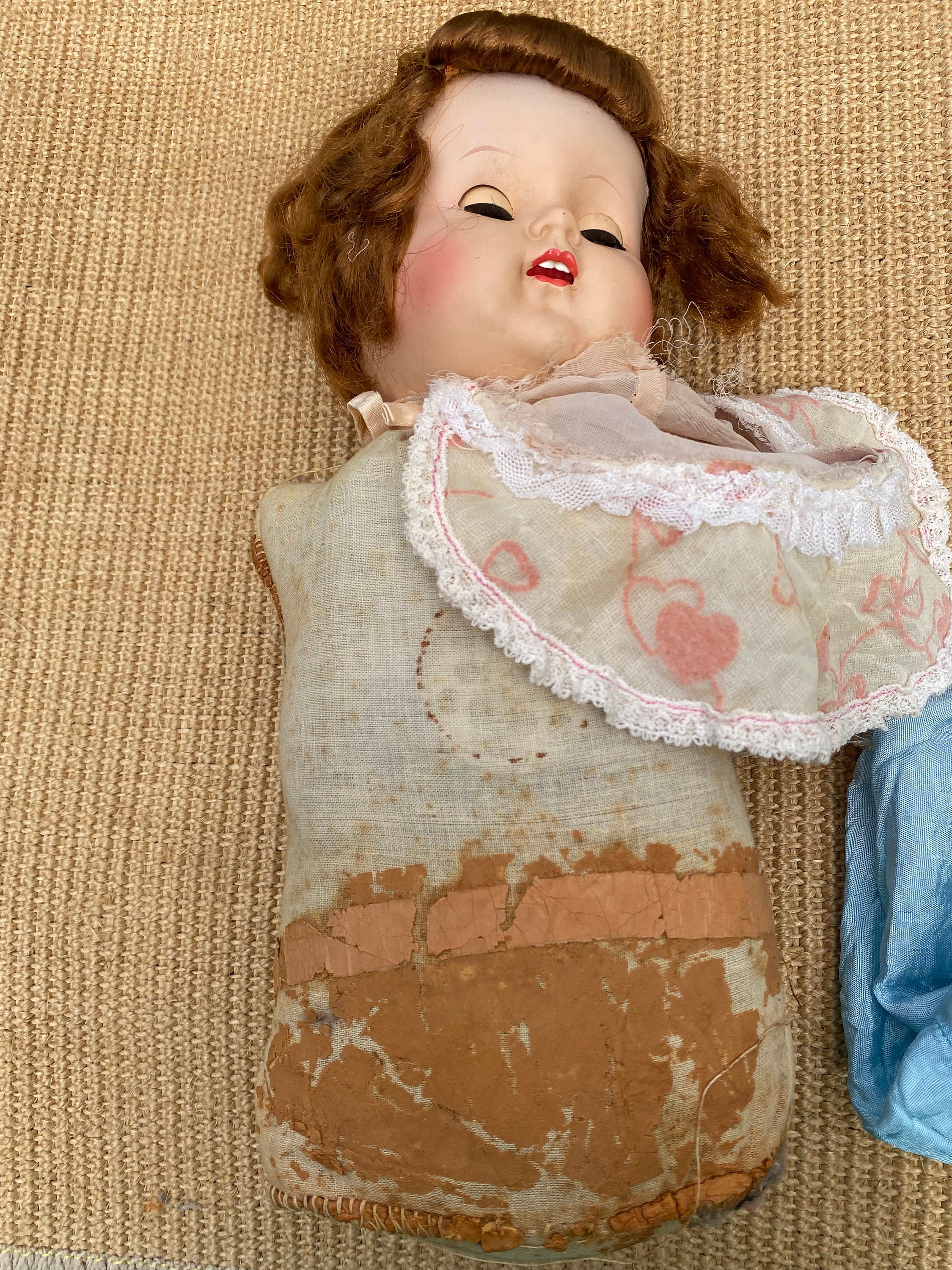 AS IS! Old Vintage Amputee Doll W Head & Soft Body Open Shut Green Eyes ...