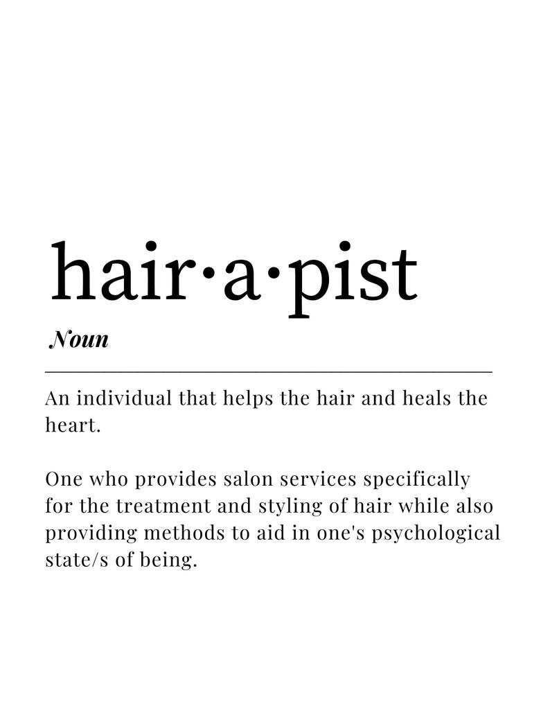 Hairapist Wall Art Salon Wall Art Definition Wall Decor - Etsy Australia
