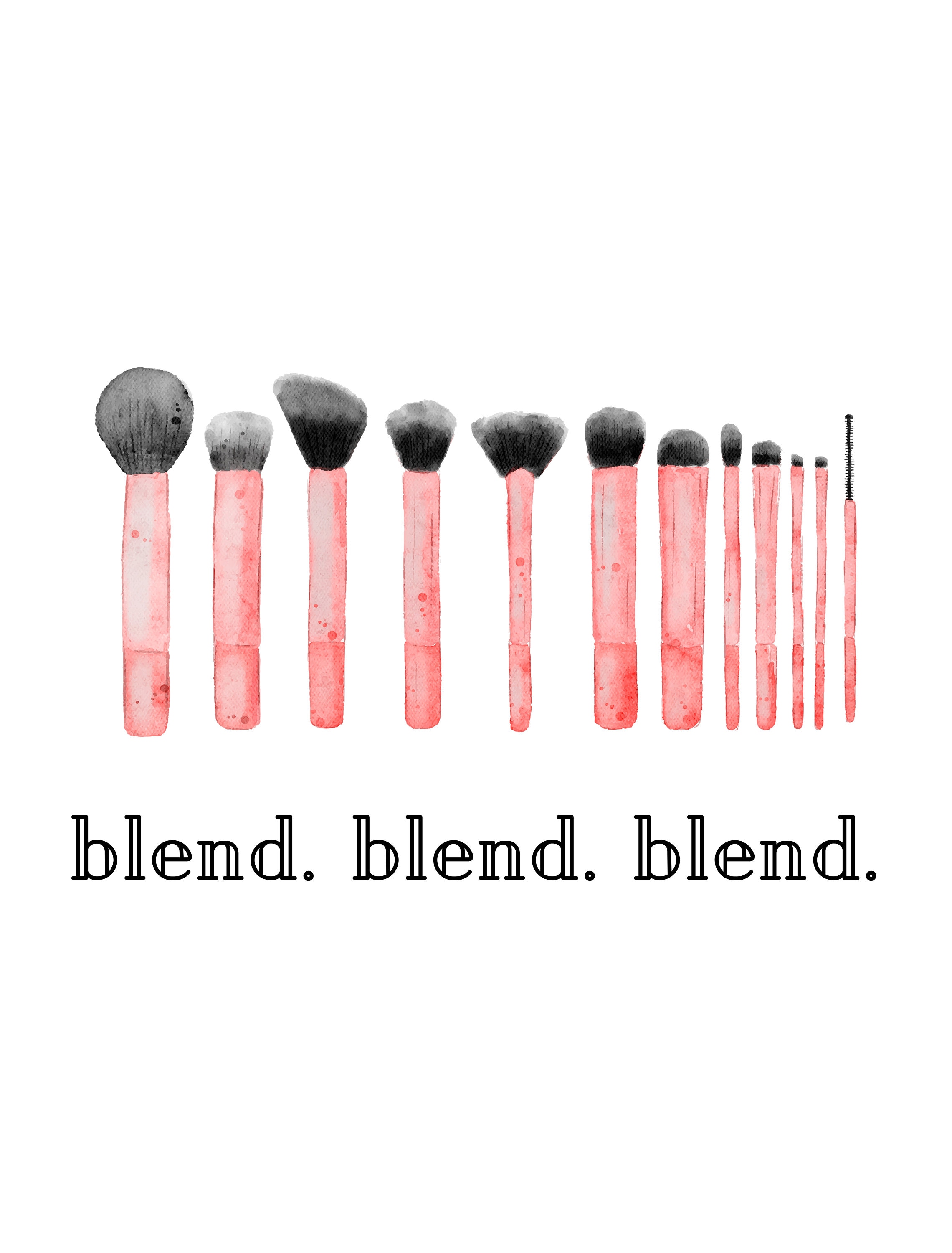 Makeup Brush Print, Makeup Brush Wall Art, Makeup Brush Digital ...