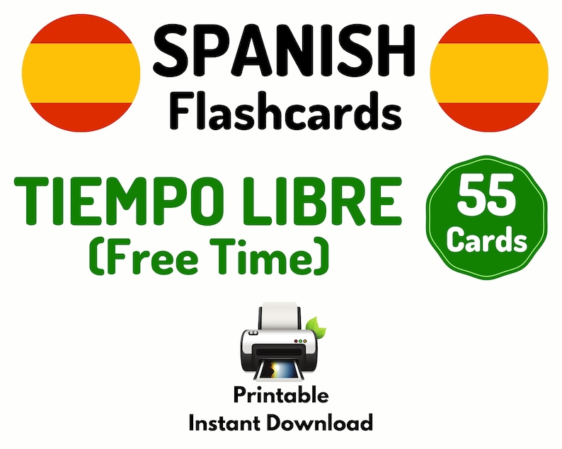 55 Spanish Free Time Vocabulary Flashcards - Learning Spanish ...