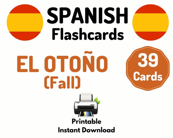 Fall Flashcards in Spanish Learning & School Toys Toys & Games etna.com.pe