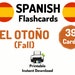 39 Spanish Fall Vocabulary Flashcards - Learning Spanish - Homeschool ...
