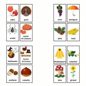 39 Spanish Fall Vocabulary Flashcards - Learning Spanish - Homeschool ...