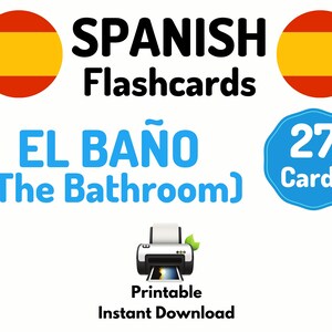 27 Spanish Bathroom Vocabulary Flashcards - Learning Spanish ...
