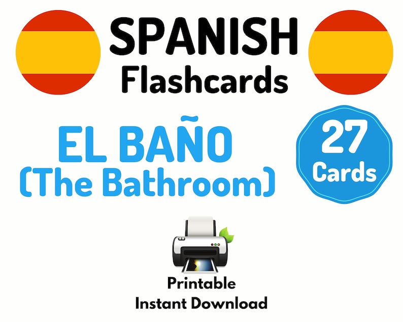 27 Spanish Bathroom Vocabulary Flashcards - Learning Spanish ...