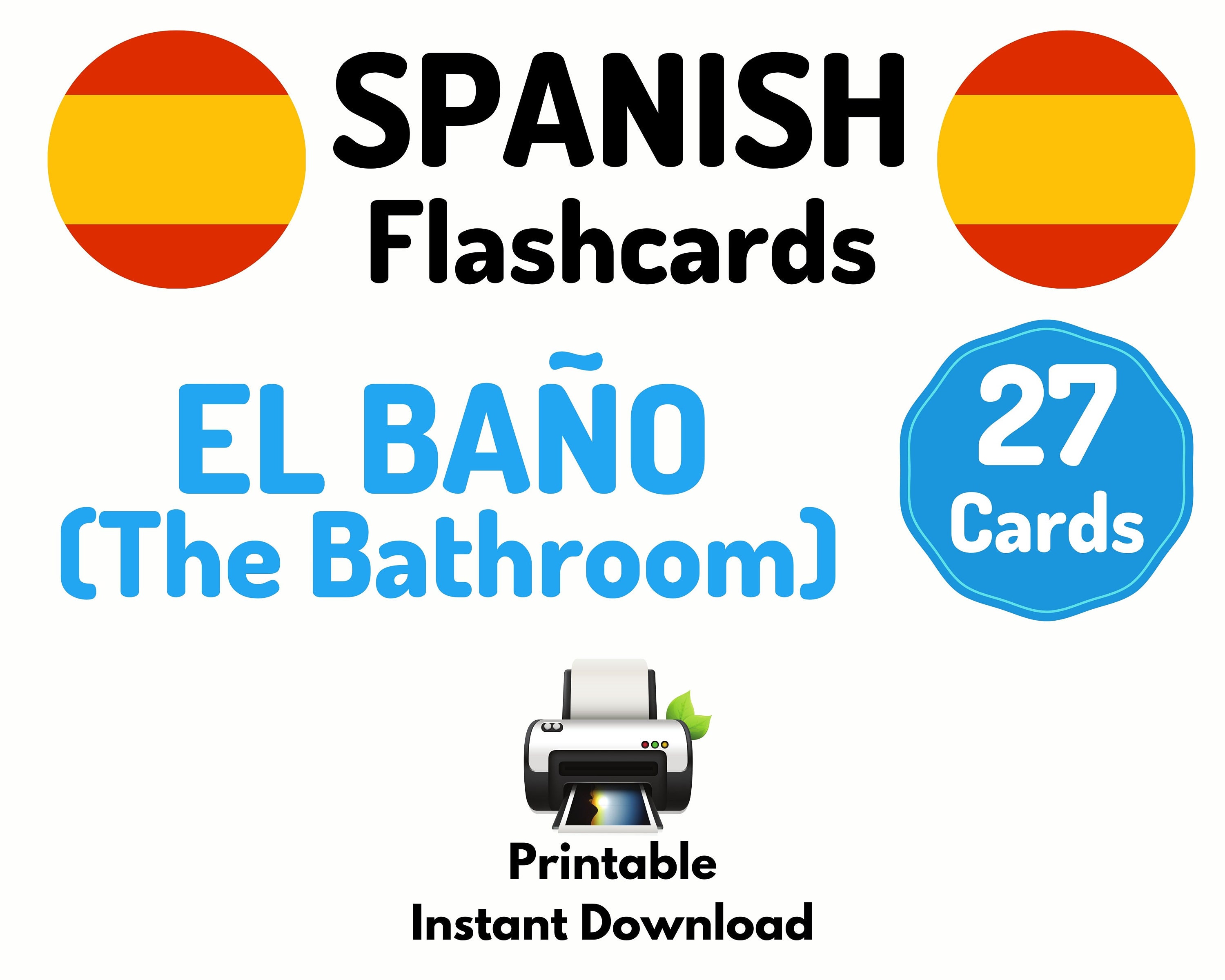 27 Spanish Bathroom Vocabulary Flashcards - Learning Spanish ...