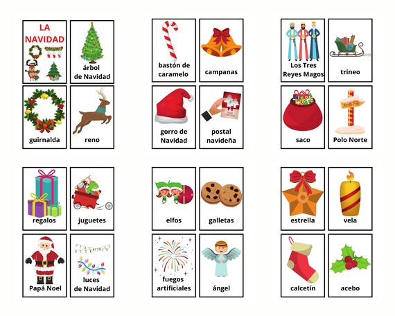 Fichas De Vocabulario De Navidad En Español Carolina, Mi Página De