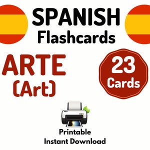 23 Spanish Art Vocabulary Flashcards Learning Spanish | Etsy