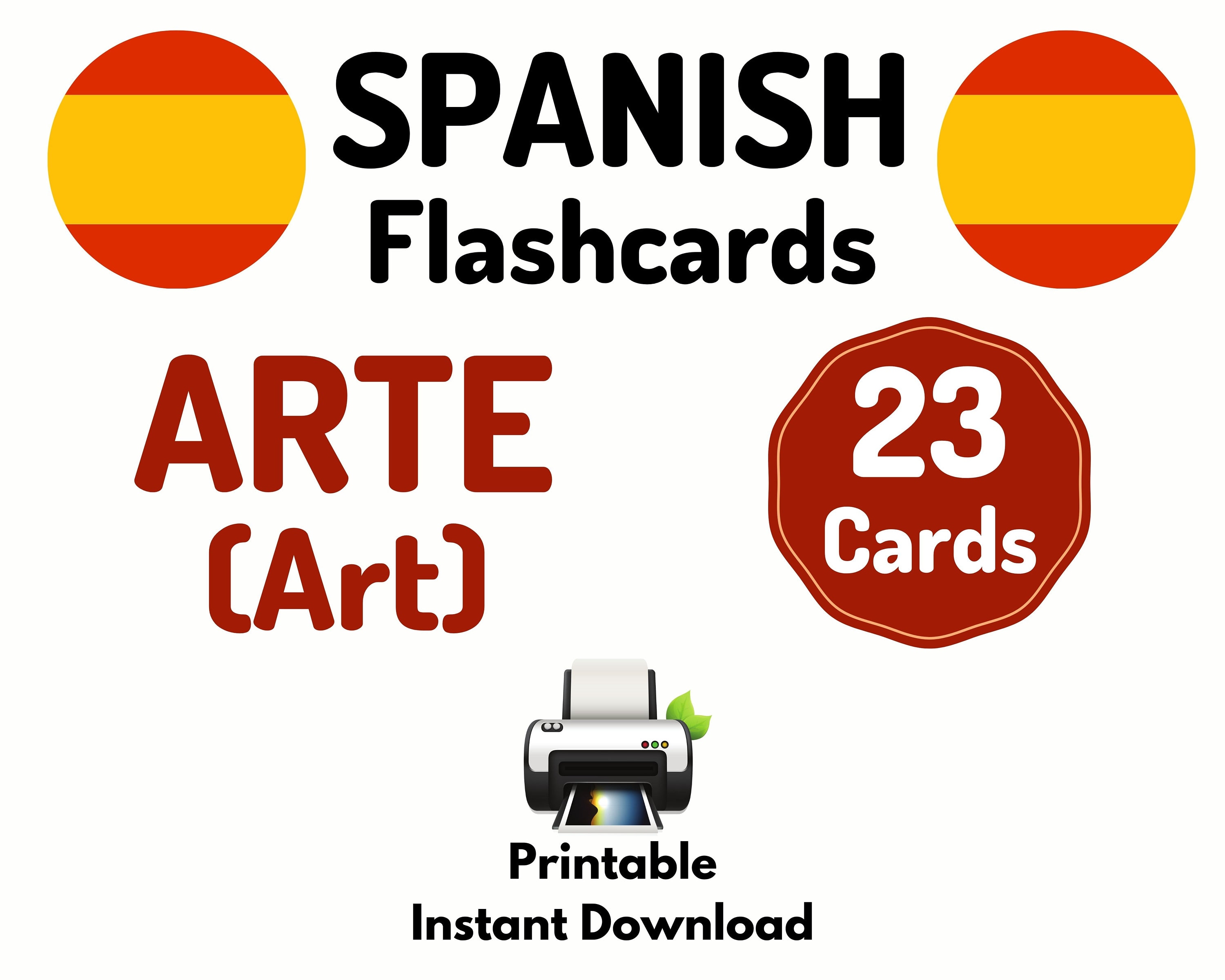 23 Spanish Art Vocabulary Flashcards - Learning Spanish - Homeschool ...