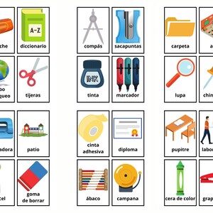 49 Spanish School Vocabulary Flashcards - Learning Spanish - Homeschool ...