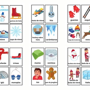 43 Spanish Winter Vocabulary Flashcards - Learning Spanish - Homeschool ...