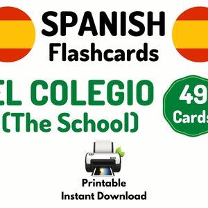 49 Spanish School Vocabulary Flashcards - Learning Spanish - Homeschool ...