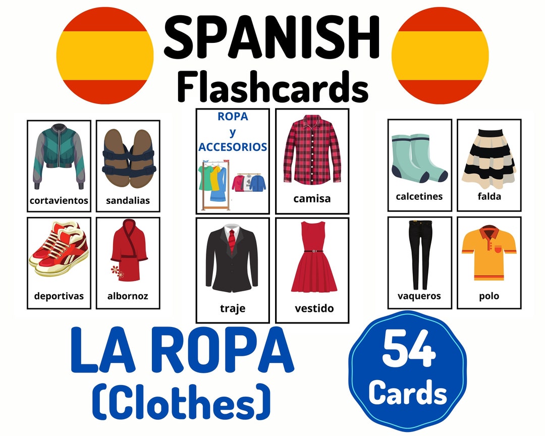 54 Spanish Clothing Vocabulary Flashcards - Learning Spanish ...