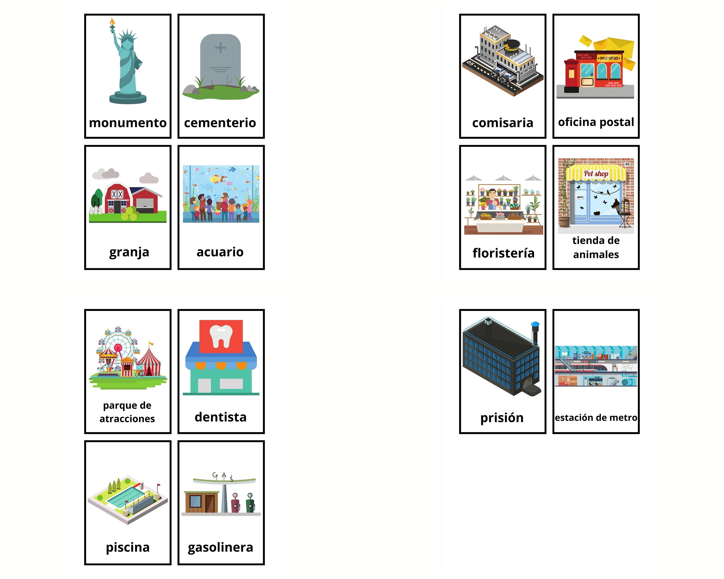 53 Spanish Places in the City Vocabulary Flashcards - Learning Spanish ...