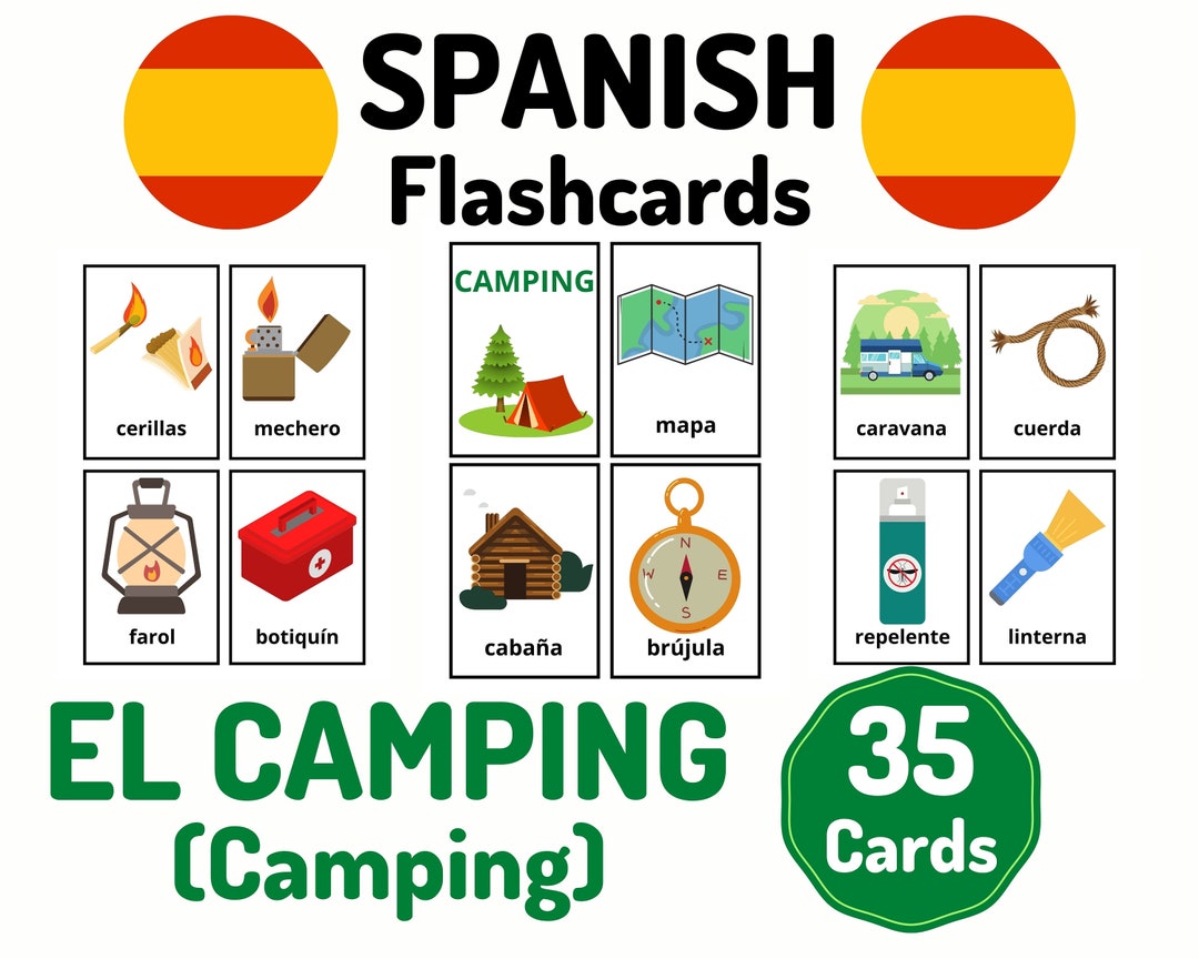 35 Spanish Camping Vocabulary Flashcards - Learning Spanish ...