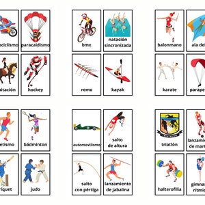 64 Spanish Sports Vocabulary Flashcards - Learning Spanish - Homeschool ...