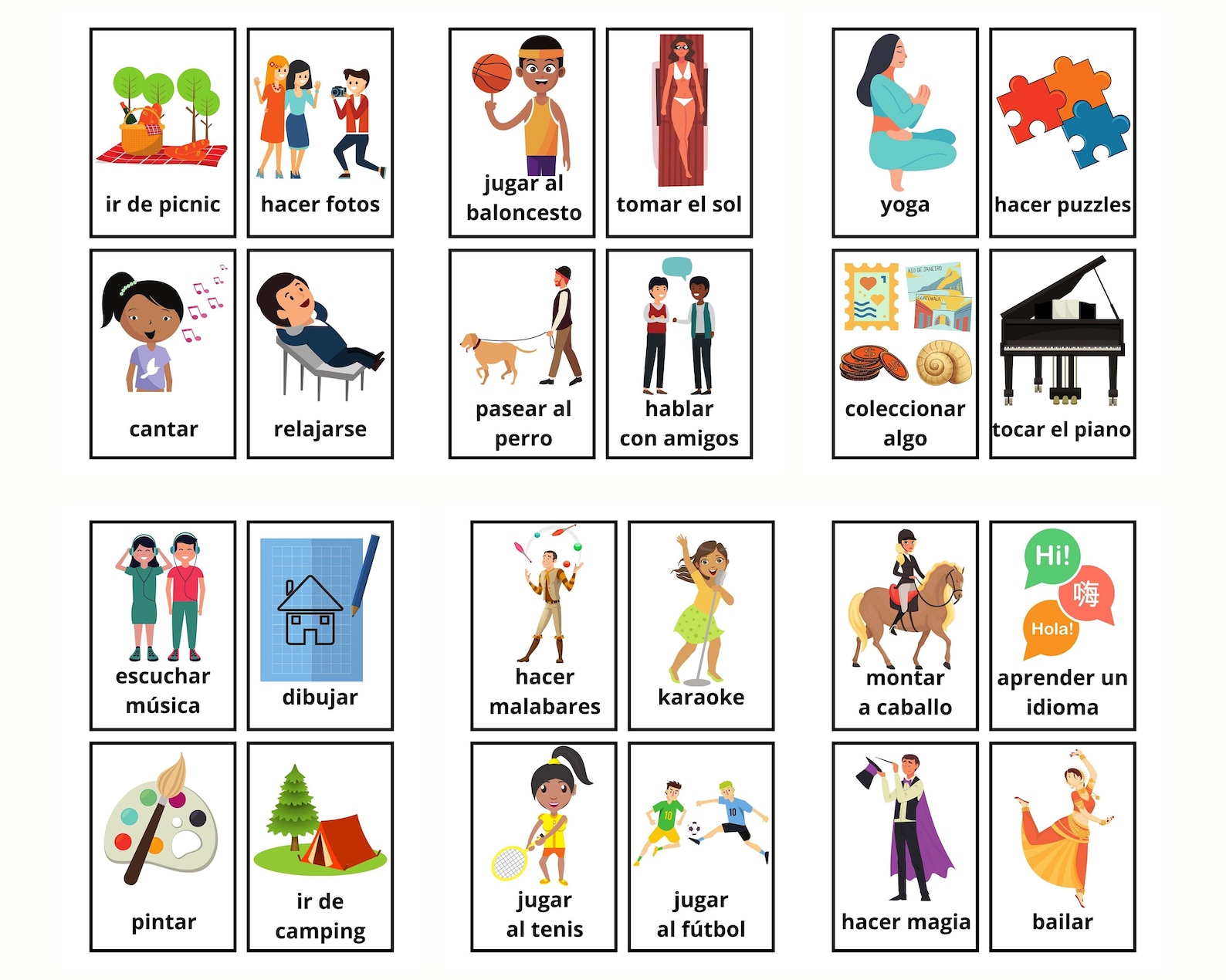 55 Spanish Free Time Vocabulary Flashcards - Learning Spanish ...