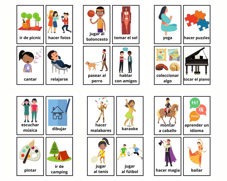 55 Spanish Free Time Vocabulary Flashcards - Learning Spanish ...