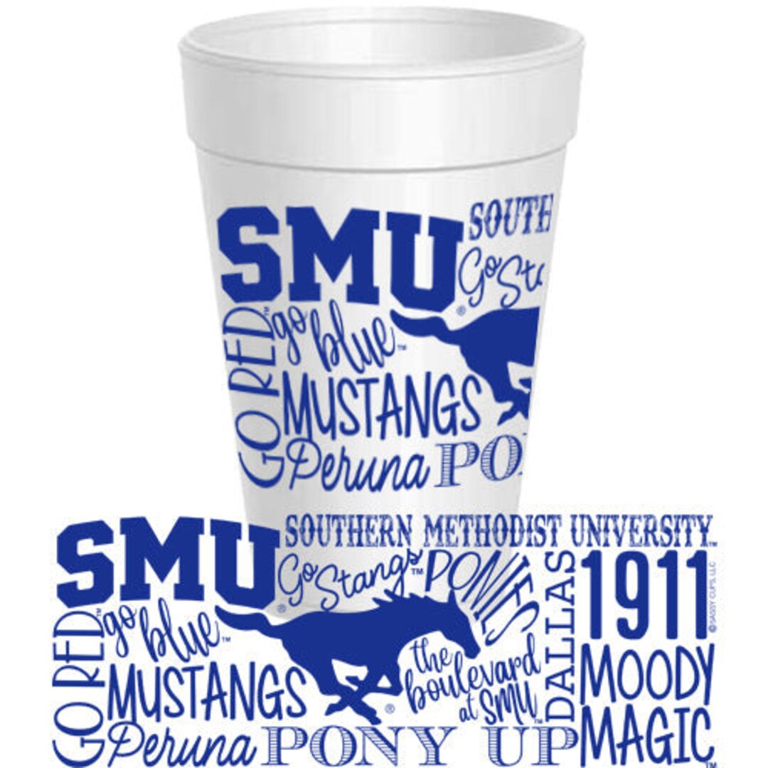 25 Pack - SMU - Traditions - 16oz Styrofoam Cups - Officially Licensed ...