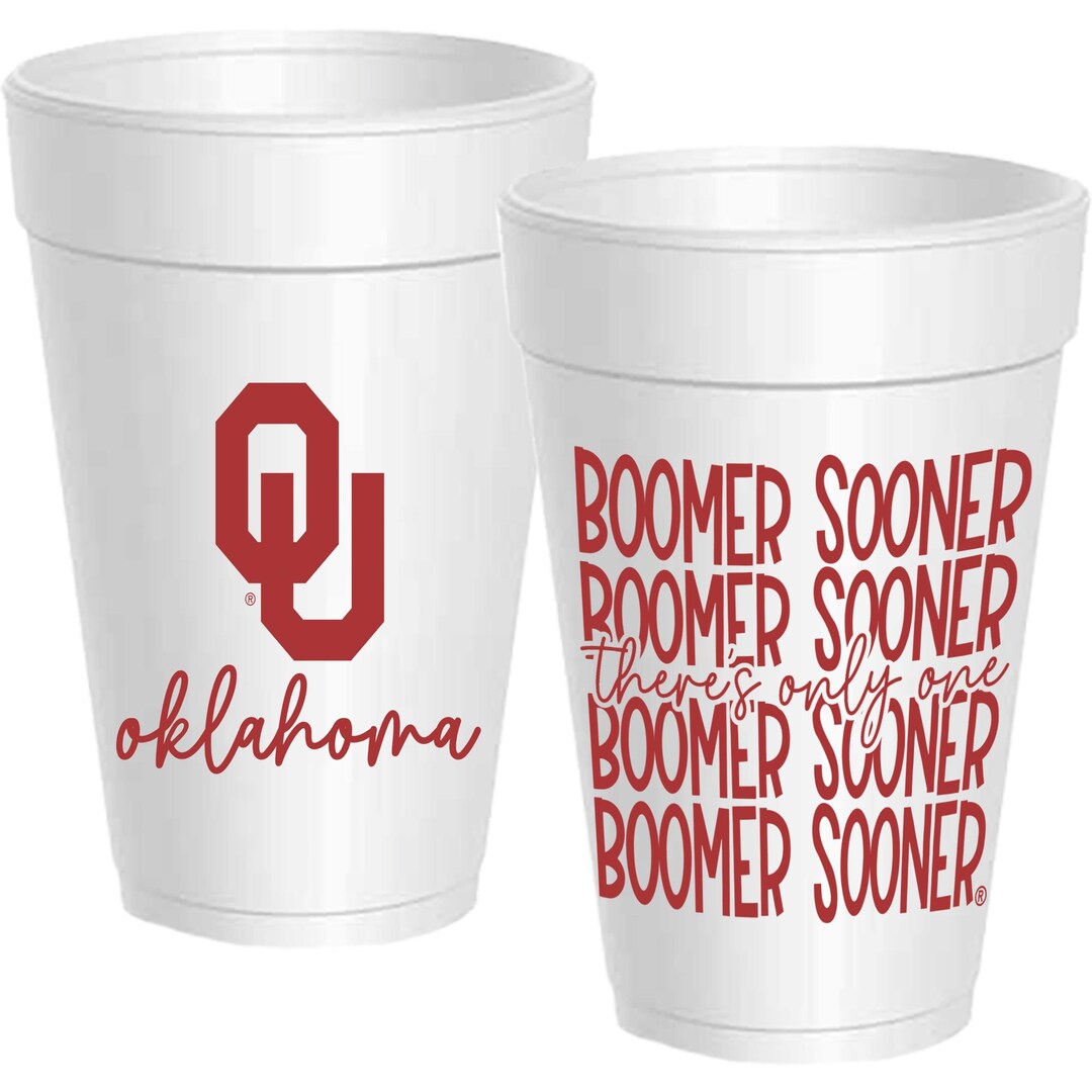 OU Cups - 25 Pack - Sooner Mirror - Officially Licensed 16oz Styrofoam ...