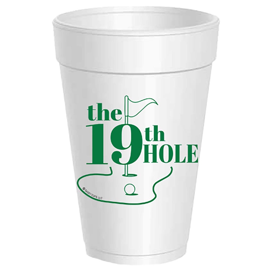 Masters Cups - 25 Pack - Golf the 19th Hole - 16oz Styrofoam Cups ...