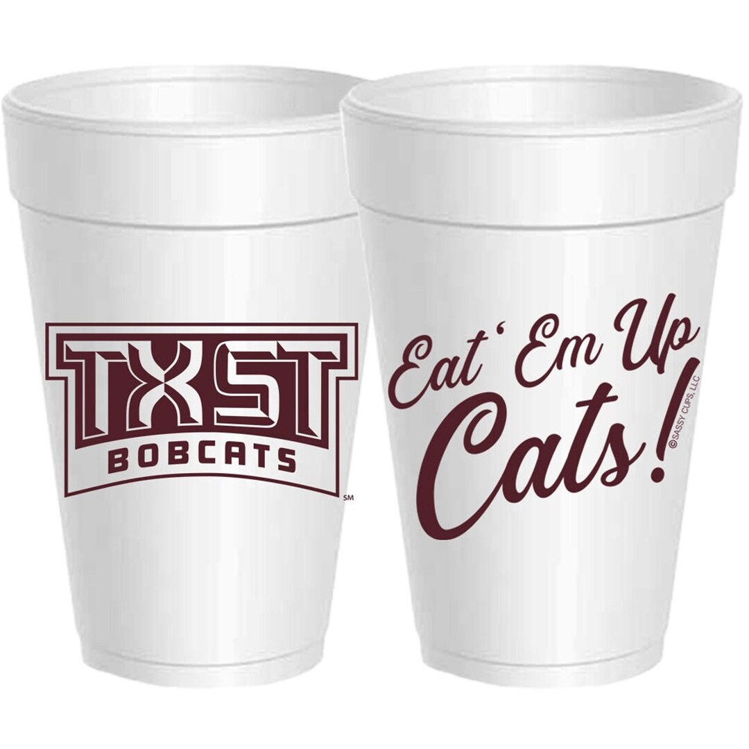TXST Cups - 25 Pack 16oz - Officially Licensed Texas State Bobcats Eat ...