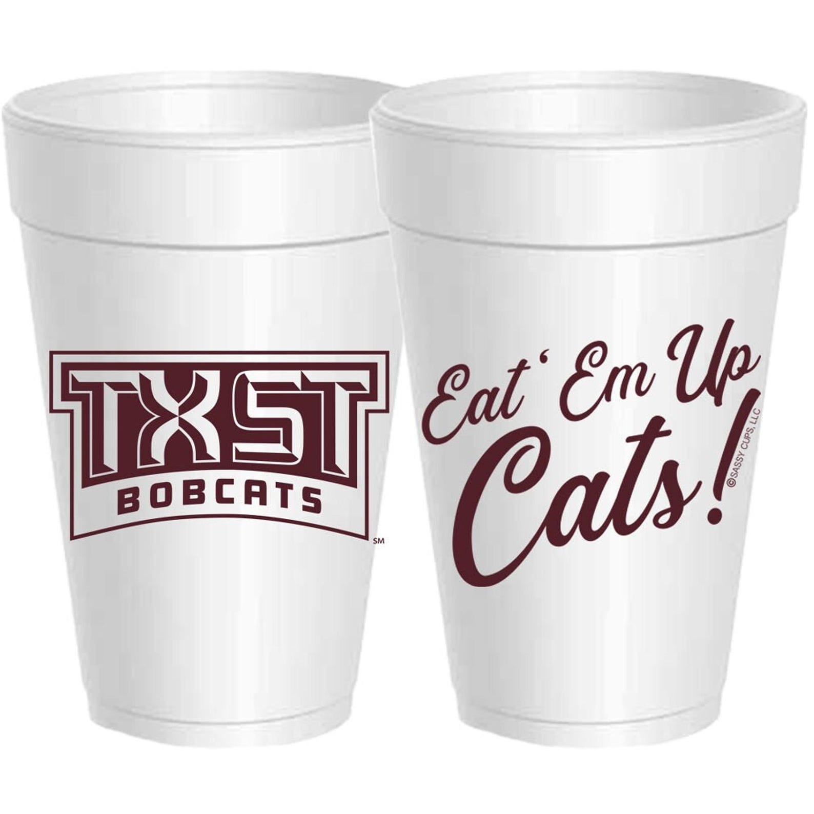 TXST Cups - 25 Pack 16oz - Officially Licensed Texas State Bobcats Eat ...