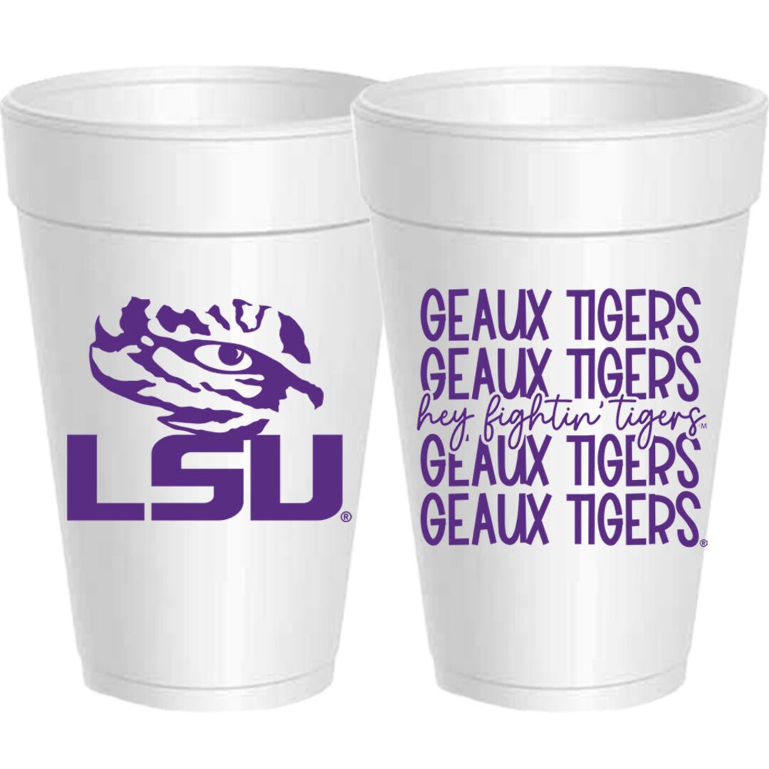 25 Pack LSU Fightin' Tigers Mirror 16oz Styrofoam Cups - Etsy