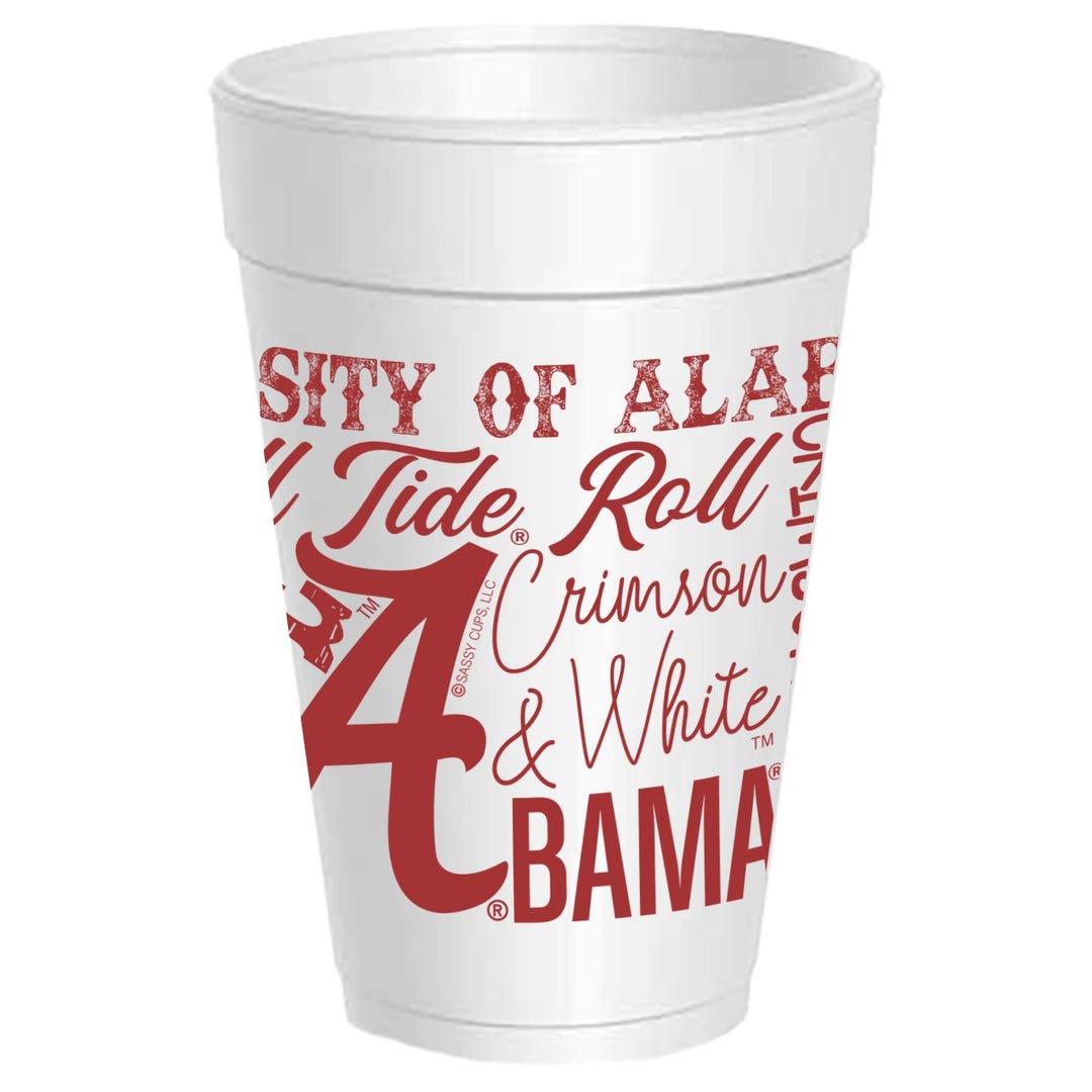 Bama Cups - 25 Pack - University of Alabama - Officially Licensed ...