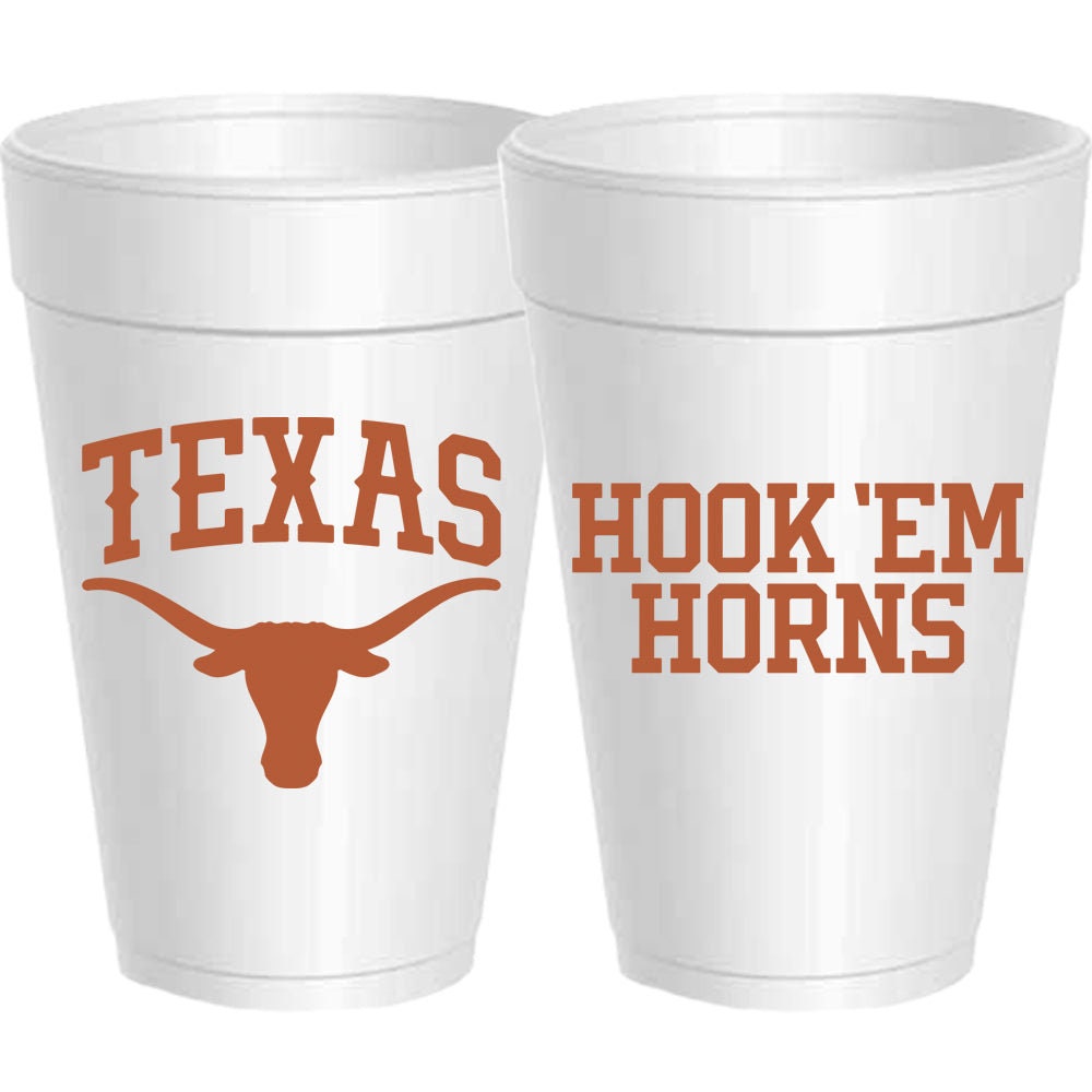 25 Pack - Texas Hook Em Horns - 16oz Styrofoam Cups - Officially ...