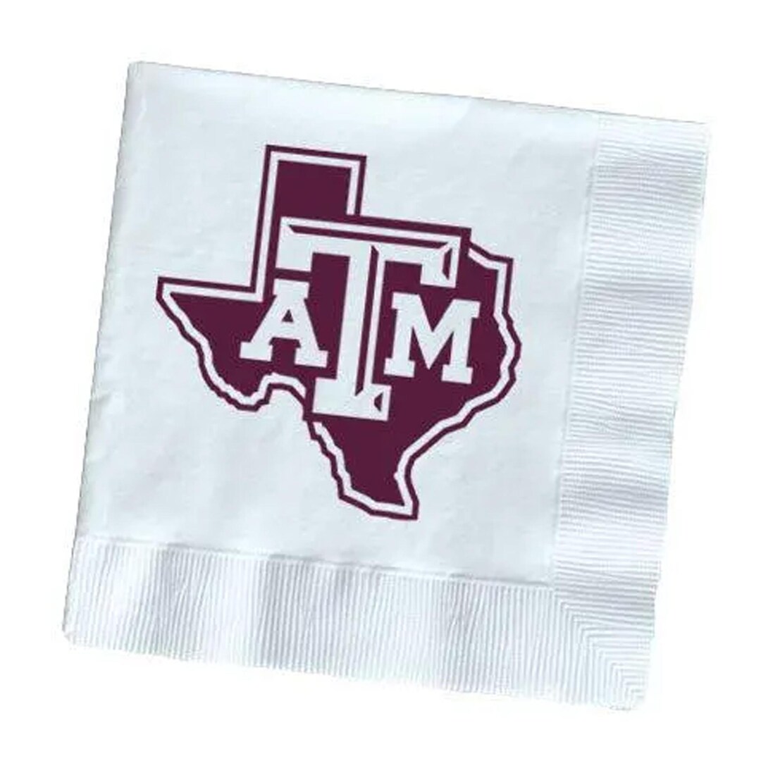 Aggie Napkins - 20 Pack - Texas A&M Block T Logo Officially Licensed ...