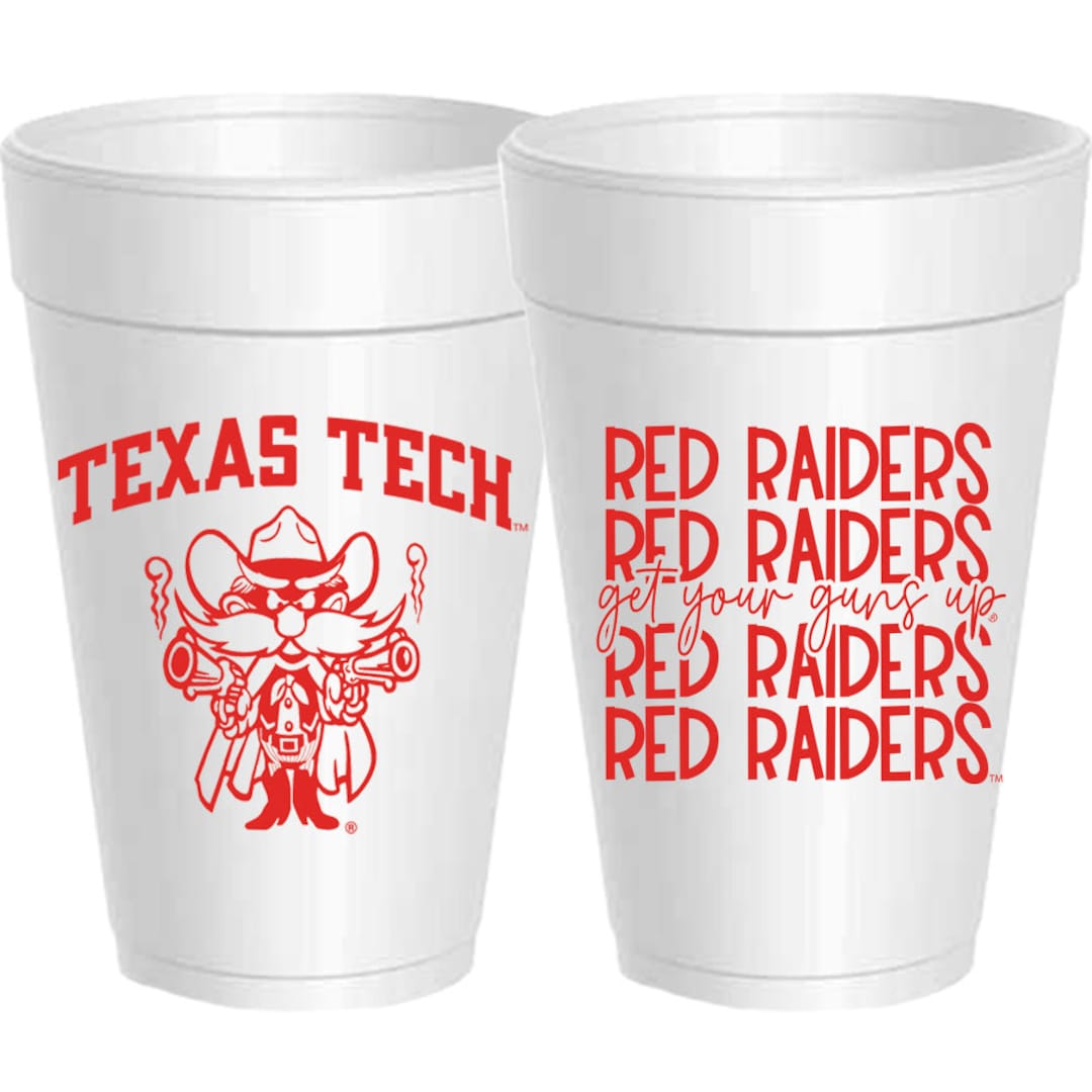 25 Pack - Texas Tech Red Raider Mirror - 16oz Styrofoam Cups - Etsy