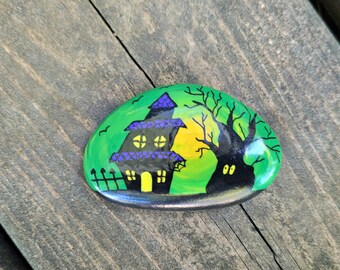 Painted Haunted House Rock - Etsy